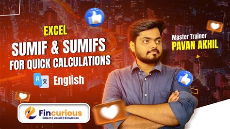 Excel Sumif And Sumifs For Quick Calculations English Youtube