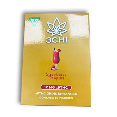 3chi Strawberry Daquiri Delta 9 Drink Packs 10 Ct Go Green Botanicals