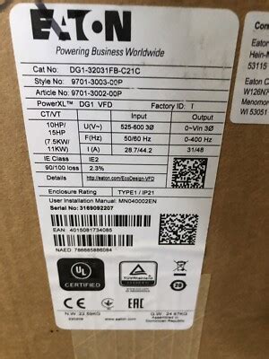 Eaton Powerxl Dg1 32031fb C21c Ebay