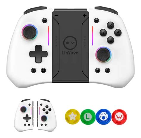 Controle Gamepad Removível Rgb Linyuvo Para Nintendo Switch Cor Branco