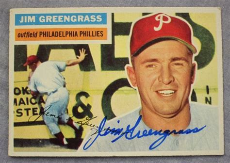 Jim Greengrass Phillies Redlegs Autograph 1956 Topps Baseball Auto Card