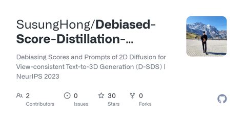 Github Susunghongdebiased Score Distillation Sampling