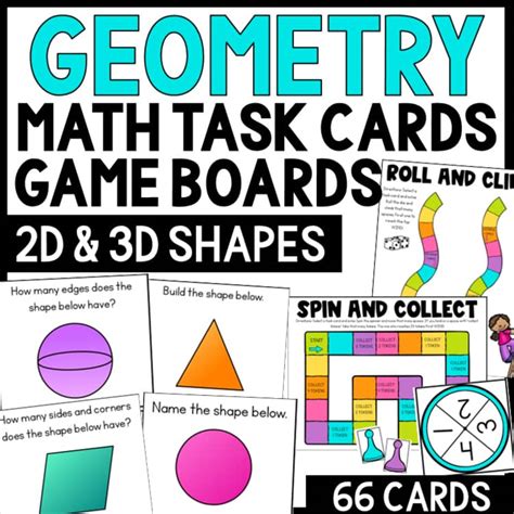 First Grade Geometry Task Cards And Games Math Centers For First Grade