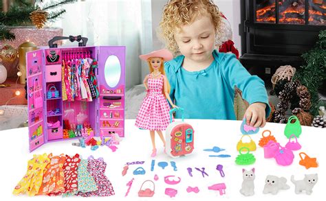 Kt Fancy 83 Pcs Dolls And Accessories With Doll Closet