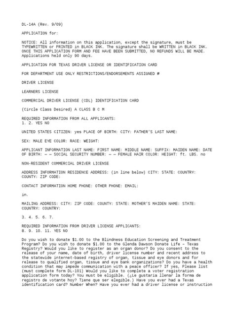Dl 14a Pdf Drivers License Identity Document