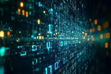 Abstract Composition Showcasing Floating Binary Code In 3d Rendering