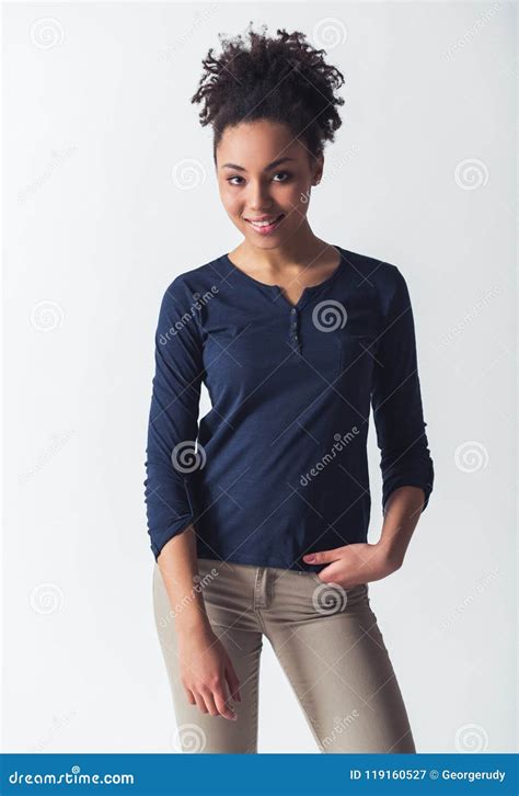 Beautiful Afro American Girl Stock Image Image Of Friendly Girl