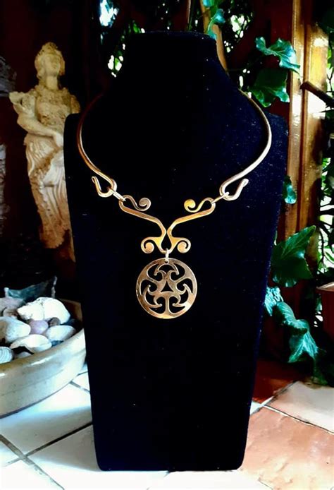 Brass Torque Necklace Etsy