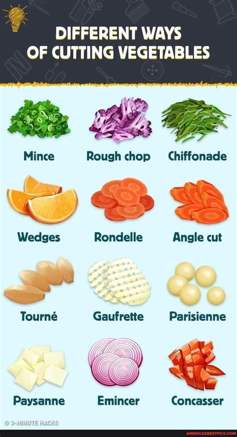 Cuts Of Vegetables Types And Their Names 5 Minute Crafts 48 Off