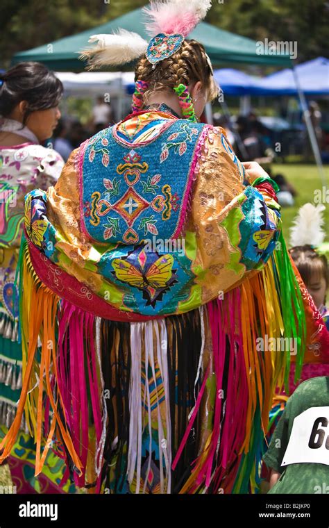 American Indian Tribal Costumes At The Annual Pow Wow Of The San Luis
