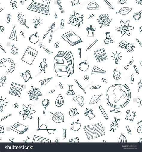 Back School Seamless Pattern Background Graphic Stock Vector Royalty