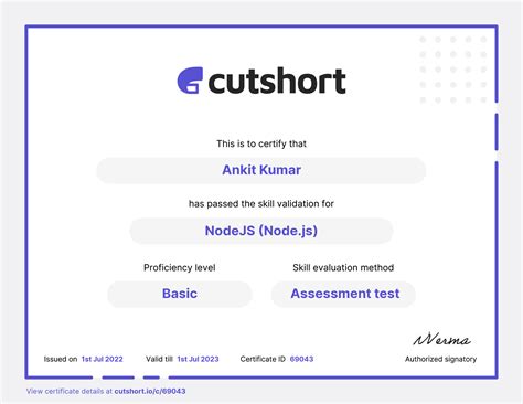 Ankits Skill Certificate For Nodejs Nodejs Cutshort