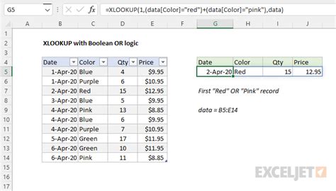 Xlookup With Boolean Or Logic Excel Formula Exceljet