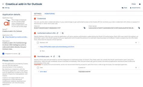 Set Up Authorization Code Grant Creatio Academy