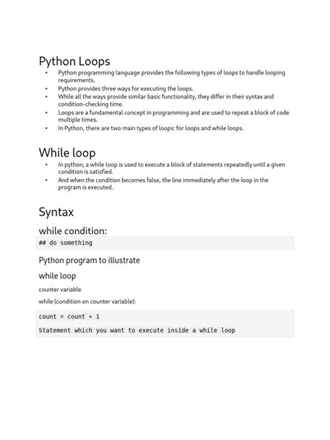 Python Loops Pdf Control Flow Python Programming Language