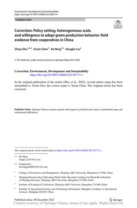 correction policy setting heterogeneous scale and willingness to
