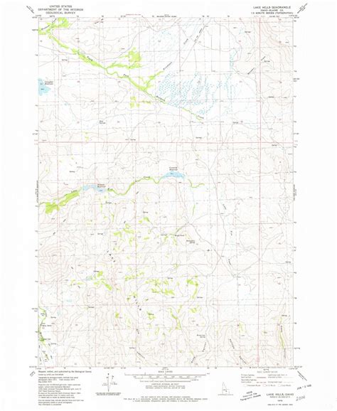 Classic Usgs Lake Hills Idaho 75x75 Topo Map Mytopo Map Store
