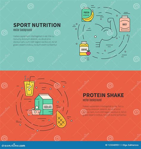 Sport Nutrition Banner Stock Vector Illustration Of Banana 123340951