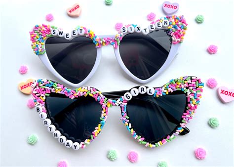 Birthday Sunglasses Personalized Sunglasses Beaded Sunglasses Custom Sunglasses Sprinkle