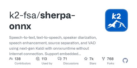 Github K2 Fsasherpa Onnx Speech To Text Text To Speech Speaker