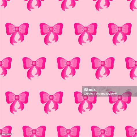 Ilustración De Patrón Simple Y Sin Costuras De Lazos Rosas Estilo
