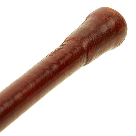 Original British Wwi Officers Leather Covered Swagger Stick Circa 191