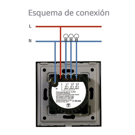Interruptor Conmutador Táctil Wifi Koob Frontal Cristal Blan