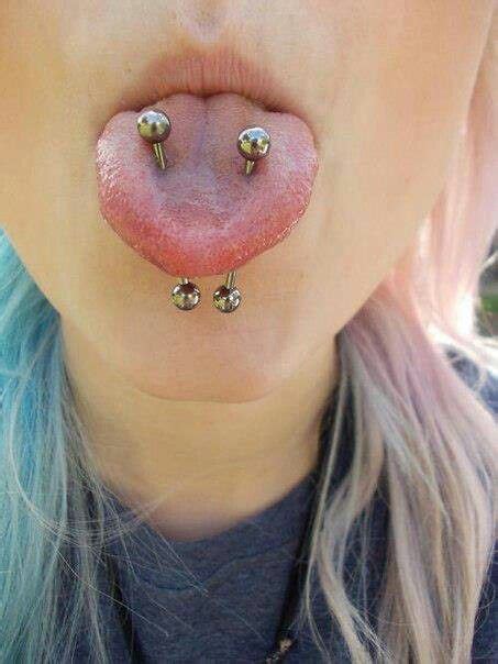 Double Piercing Cool Piercings Piercings Tongue Piercing