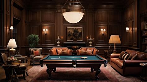 Premium Photo A Classic Billiards Room With Pool Table Wallpaper
