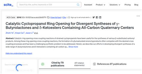 Catalytic Cyclopropanol Ring Opening For Divergent Syntheses Of γ