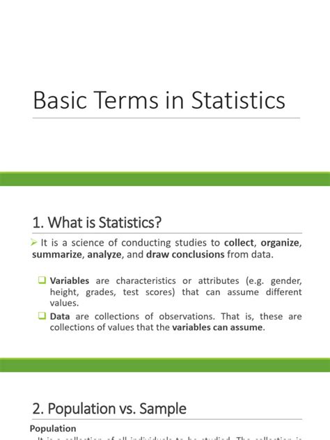 Essential Statistics Terms Explained Pdf Level Of Measurement