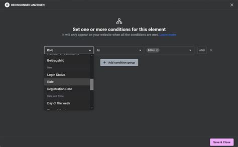 elementor dynamic conditions inhalte mit bedingungen