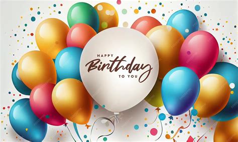 Fondo De Celebración De Feliz Cumpleaños Con Plantilla De Globos