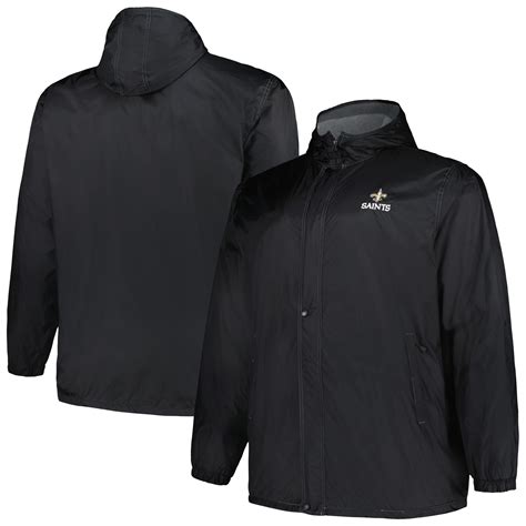 Mens Dunbrooke Black New Orleans Saints Big And Tall Legacy Stadium Full Zip Jacket