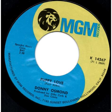 米7” Donny Osmond Puppy Love K14367 Mgm Records 00080の通販 By レコードシティ｜ラクマ