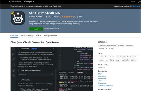 超越 Cursor ？cline 解锁 Vscode 编程新体验：claude 35 Sonnet、deepseek V3 随意用！
