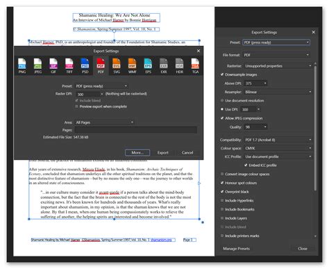PDF Export No Settings Show No Hyperlinks Appear In Hyperlinks Panel Pre V Archive Of