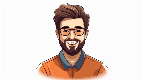 Happy Man With Glasses Cartoon Illustration Premium Ai Generated Vector