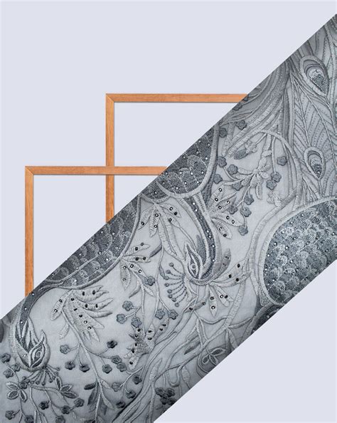 Peacock Polyester Embroidery Designer Net Fabric Sahni Fabs