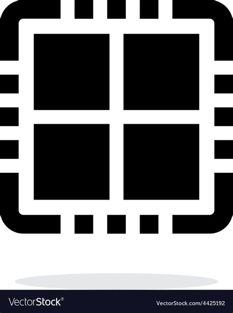 Quad Core Cpu Simple Icon On White Background Vector Image