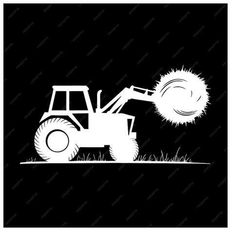 Premium Vector Hay Baler Vector Tractor Silhouette Hay Baler Baler