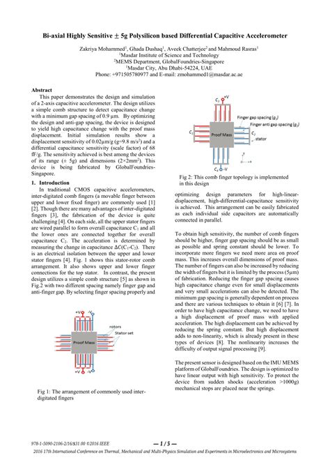Pdf Bi Axial High Sensitive ±5g Single Crystal Silicon Based