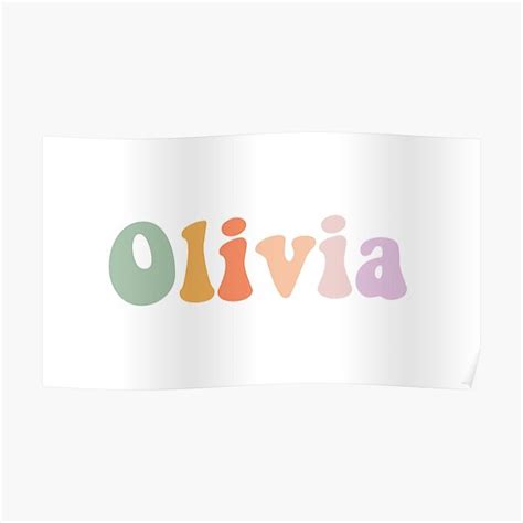 Olivia Name Bubble Letters Poster For Sale By Victoriatu Redbubble