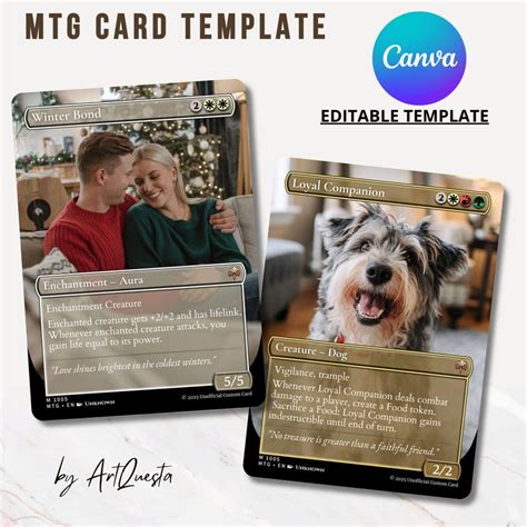 Custom Mtg Card Template Editable Magic The Gathering Card Fantasy