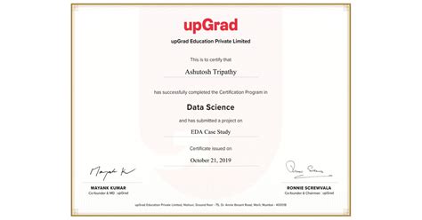 Ashutosh Tripathy On Linkedin Upgrad Certification Datascience