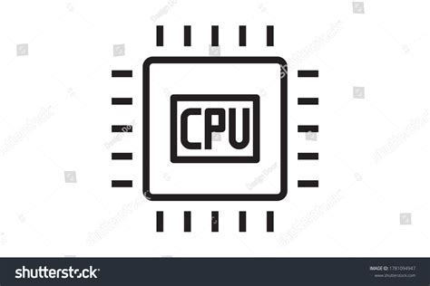 Cpu Icon Microprocessor Processor Symbol Vector Stock Vector Royalty Free 1781094947