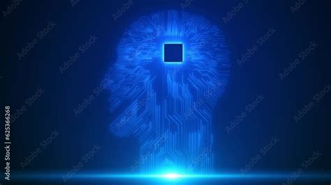Brain Artificial Intelligence Future Ai Tech Machine Learning Face Circuit Board Binary Data
