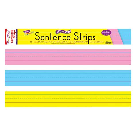 Wipe Off Sentence Strips Multicolour Classroom Essentials Scholastic