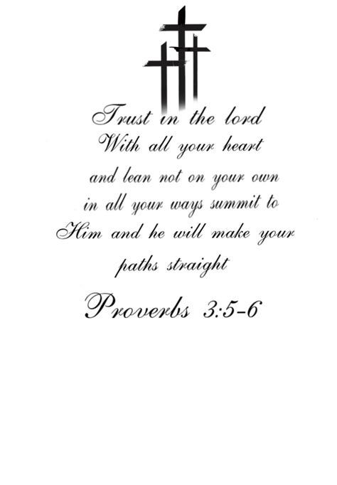Cross Tattoo With Trust In The Lord