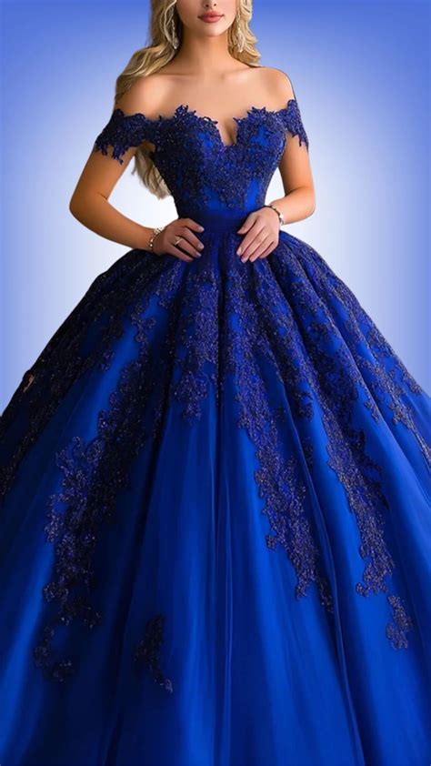 Royal Blue Quinceanera Dresses Elegant Blue Ball Gowns Off Shoulder